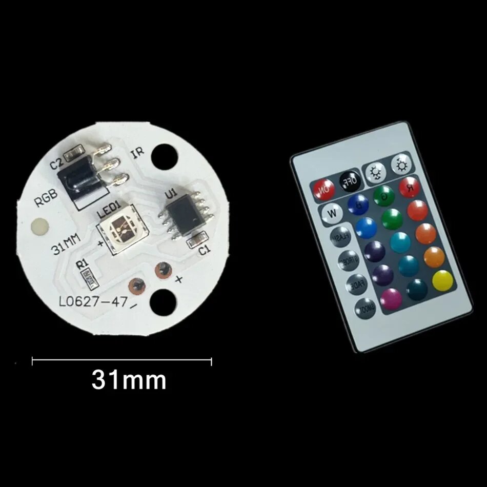 RGB LED-панель 31mm с пультом управления