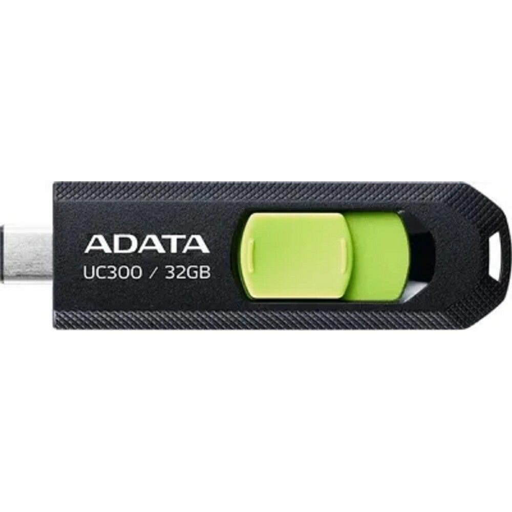 Adata Носитель информации Flash Drive 32GB UC300 USB Type - C USB3.2, черный и зеленый acho - uc300 - 32g - rbk gn