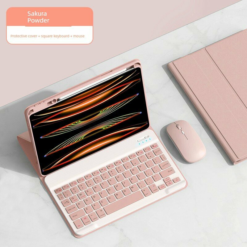 Чехол с клавиатурой для iPad Pro/Air 10.9-12.9" с тихим Bluetooth-мышью, противоударный силиконовый офисный комплект