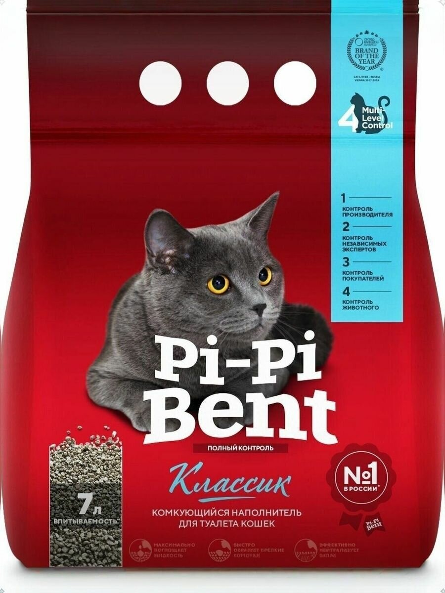 Наполнитель Pi-Pi Bent Классик комкующийся для кошек 7л (3 кг)