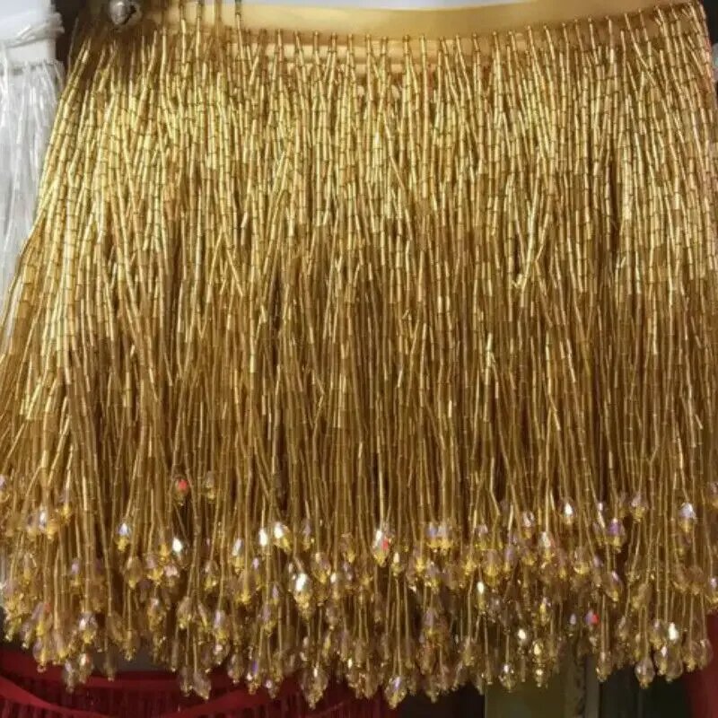 Золотая бахрома из бисера, 1 yard