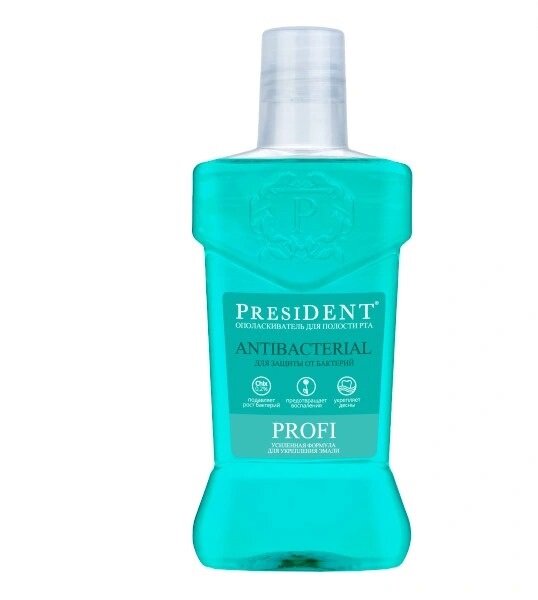 Ополаскиватель President для полости рта Antibacterial Мощная Защита, 250мл