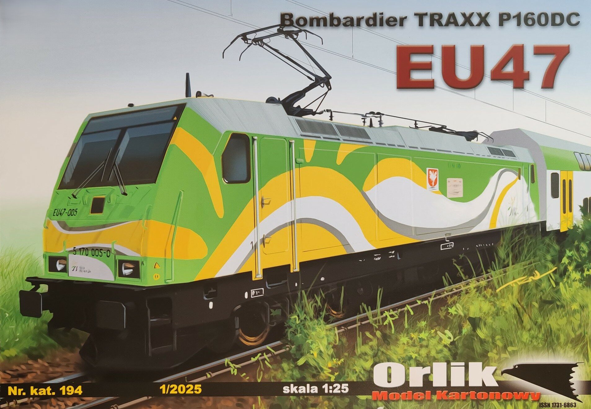 Сборная бумажная модель Электровоз Bombardier TRAXX P160DC - EU47 - Orlik №194 (журнал)