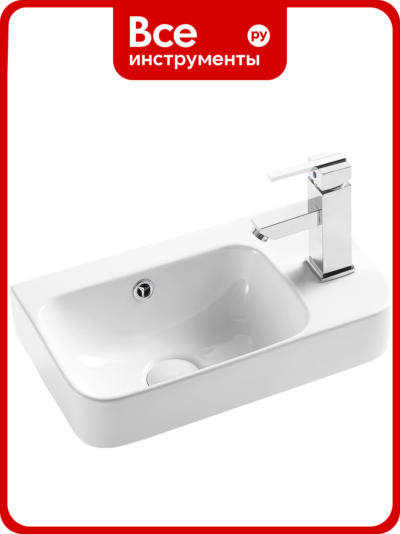 Подвесная раковина WeltWasser WW AISBACH 5117 R 450х260х155 10000003971, для легкой очистки отталкивает известковые