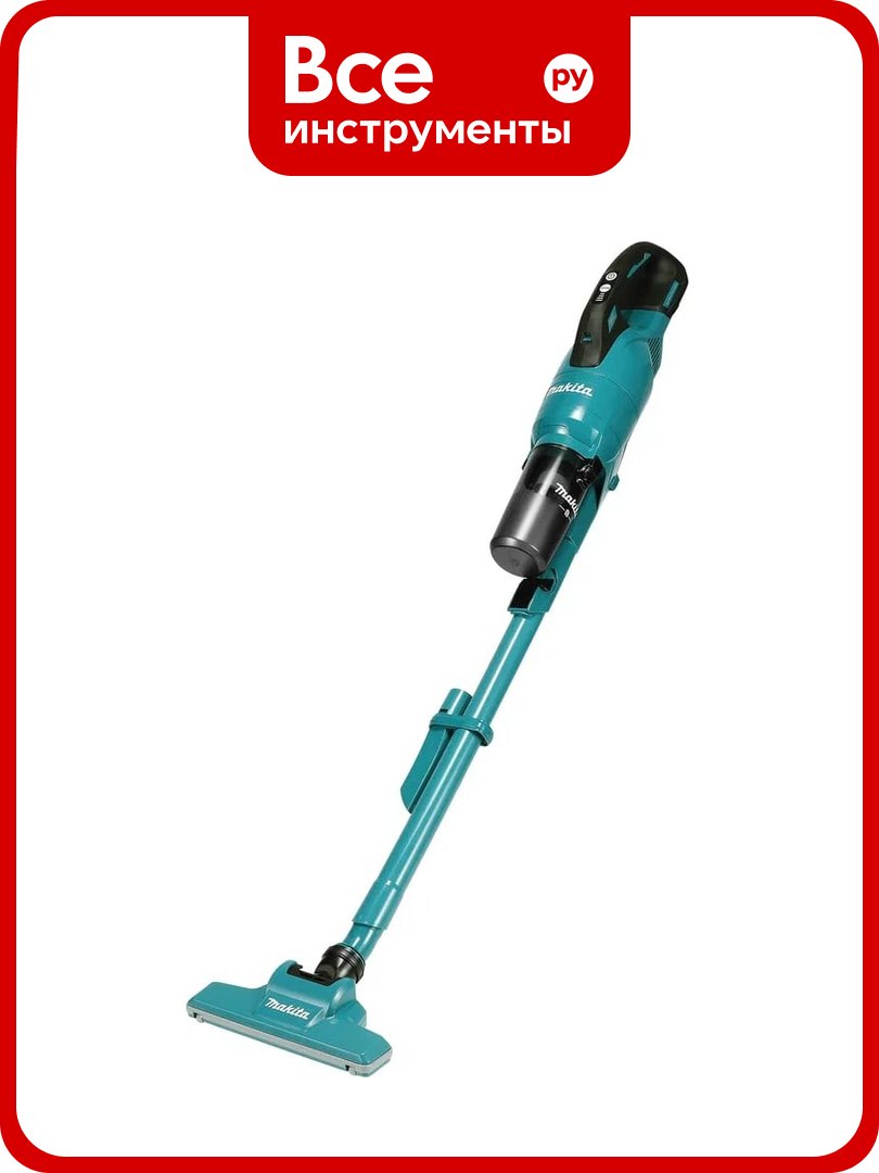 Пылесос аккумуляторный Makita LXT BL 18В, циклон, 18 кПа, бак 250 мл, сух. уборка, 1.6–1.9 кг, трубка