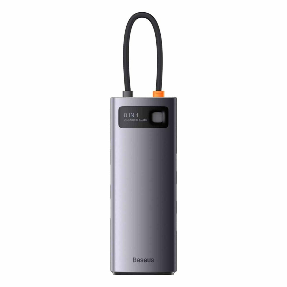 Хаб Baseus StarJoy 8-Port Type-C HUB Adapter Type-C to HDMI4K 60Hz*1+USB3.0*3+PD*1+RJ45*1+SD/TF*1 (WKWG080113) Серый