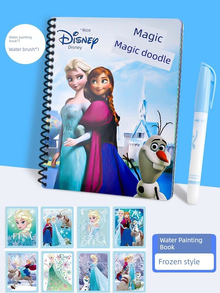 Водная рисовальная книга Frozen A с толстым покрытием для детей, идеально подходит для повторного рисования