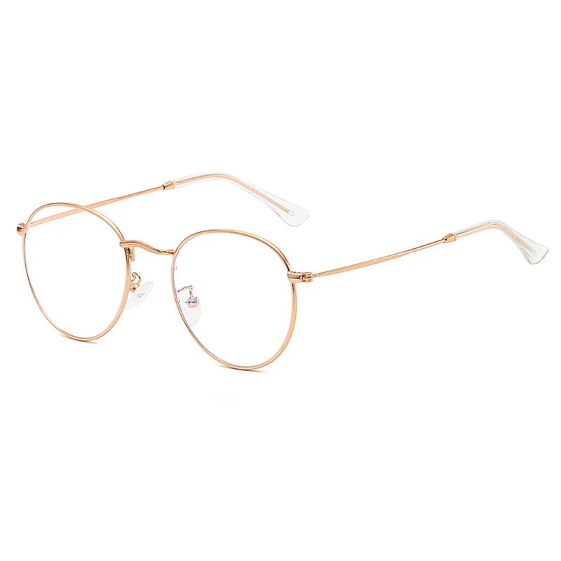 Круглые очки SHAUNA Rose Gold, бежевые линзы