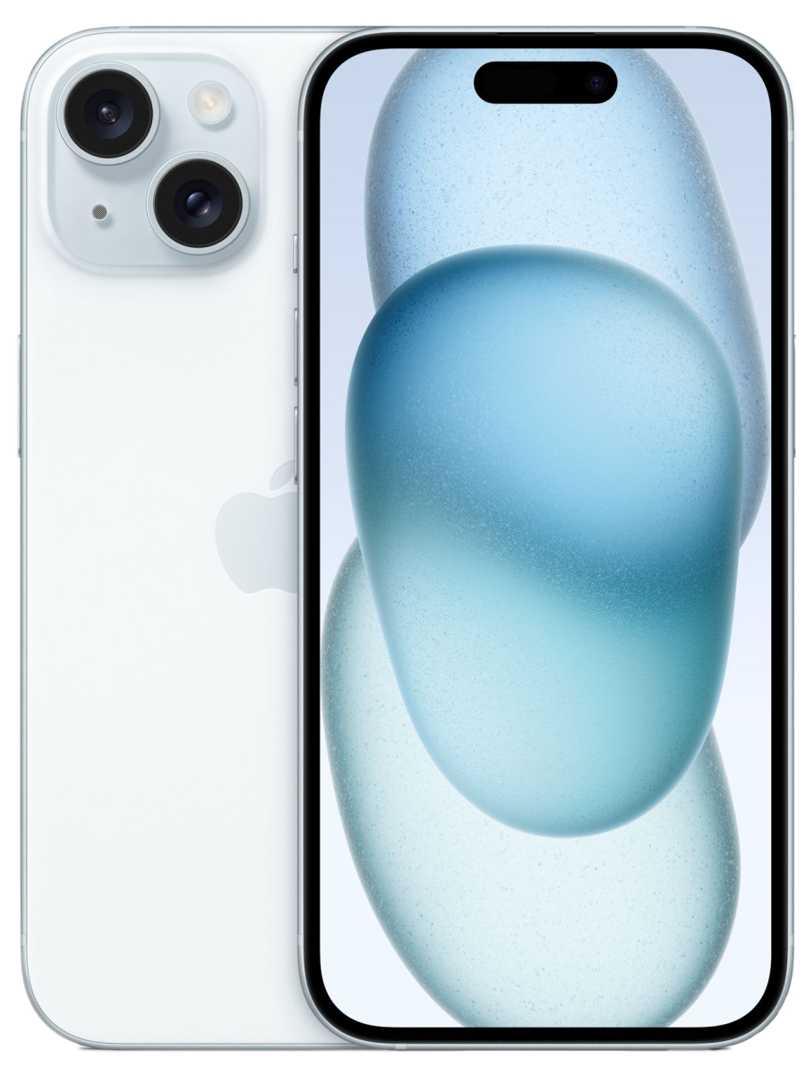 Смартфон Apple iPhone 15 6.1", 128Gb, A3090, NFC, OLED, 60Гц, голубой