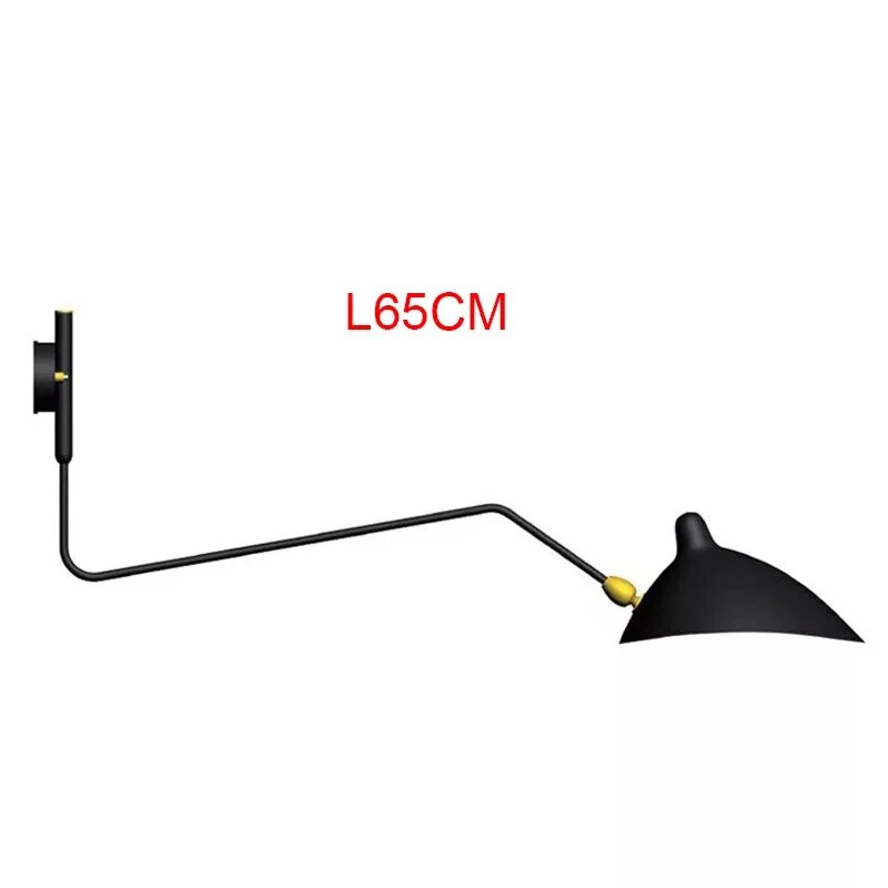Черная настенная лампа с абажуром 1-head-L65cm