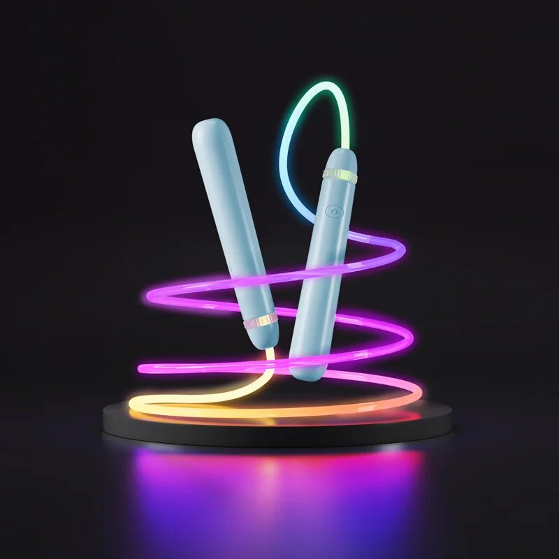 Светящаяся скакалка Ninth World Optical Fiber Blue 2.8 м