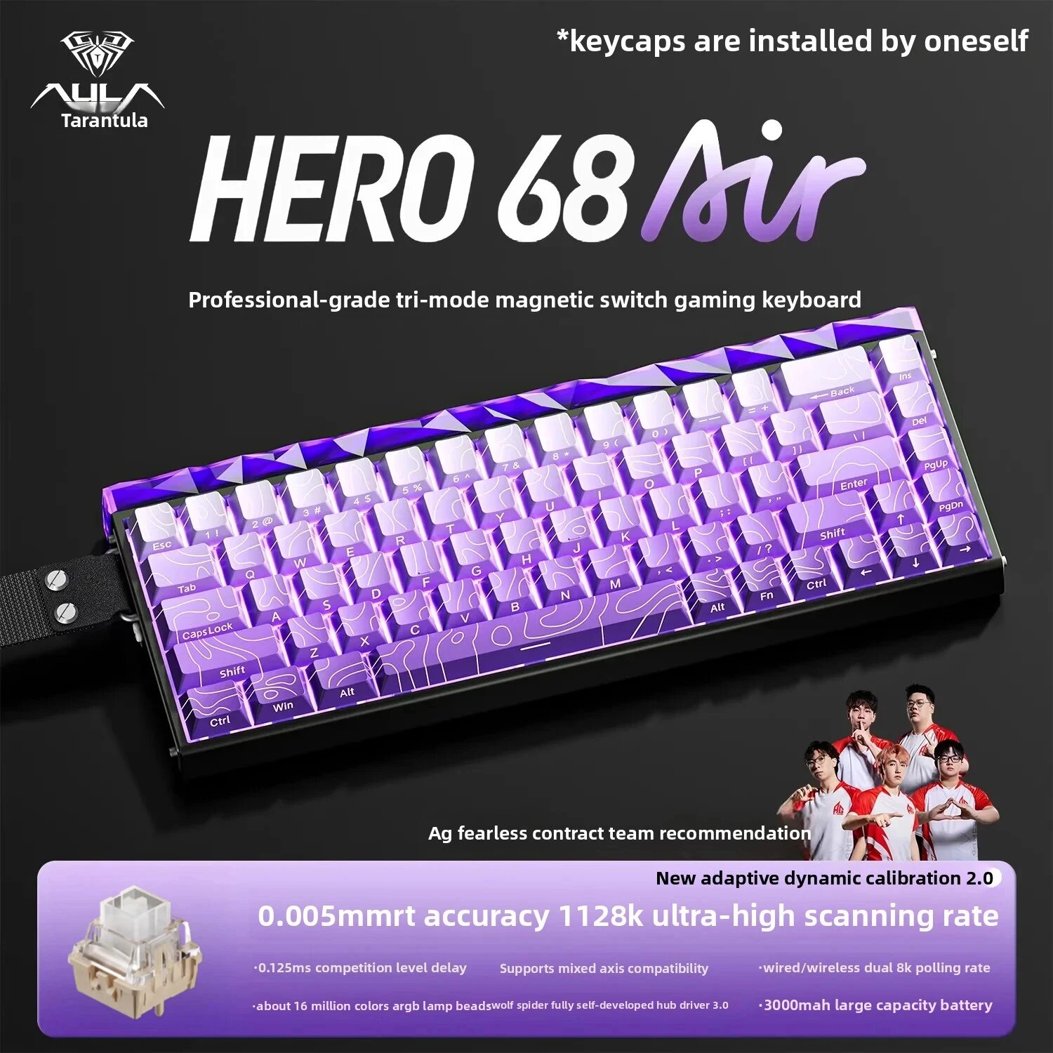 AULA HERO 68 Air Purple Contour Line механическая клавиатура