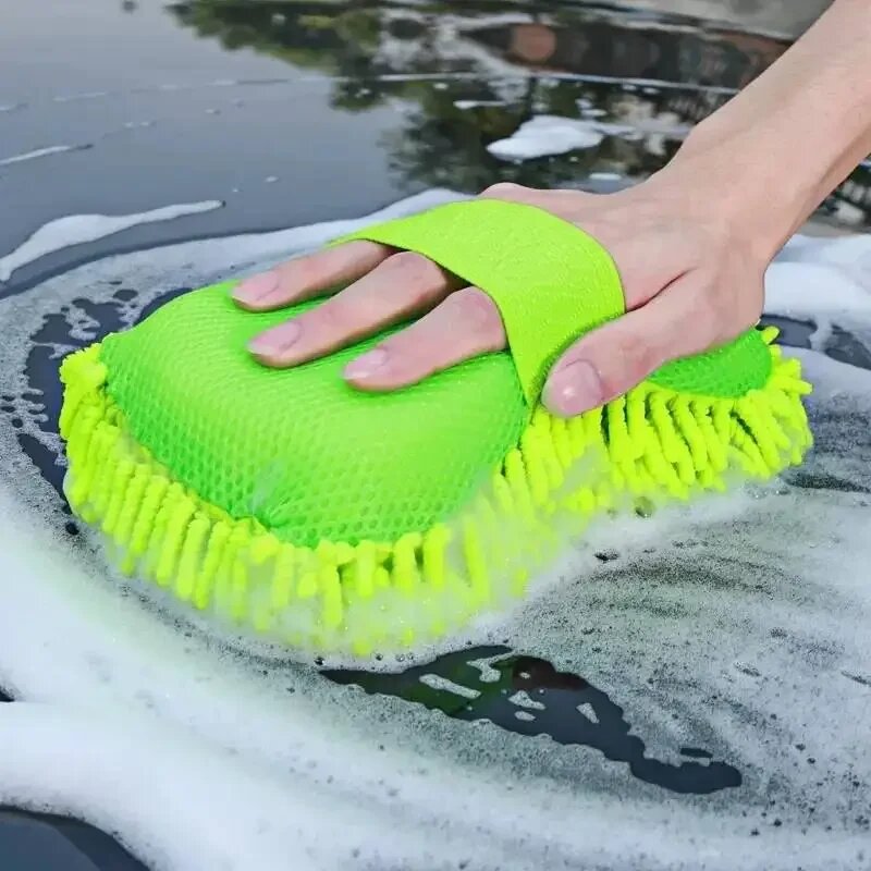 Микрофибровая щетка для мытья авто, зеленая