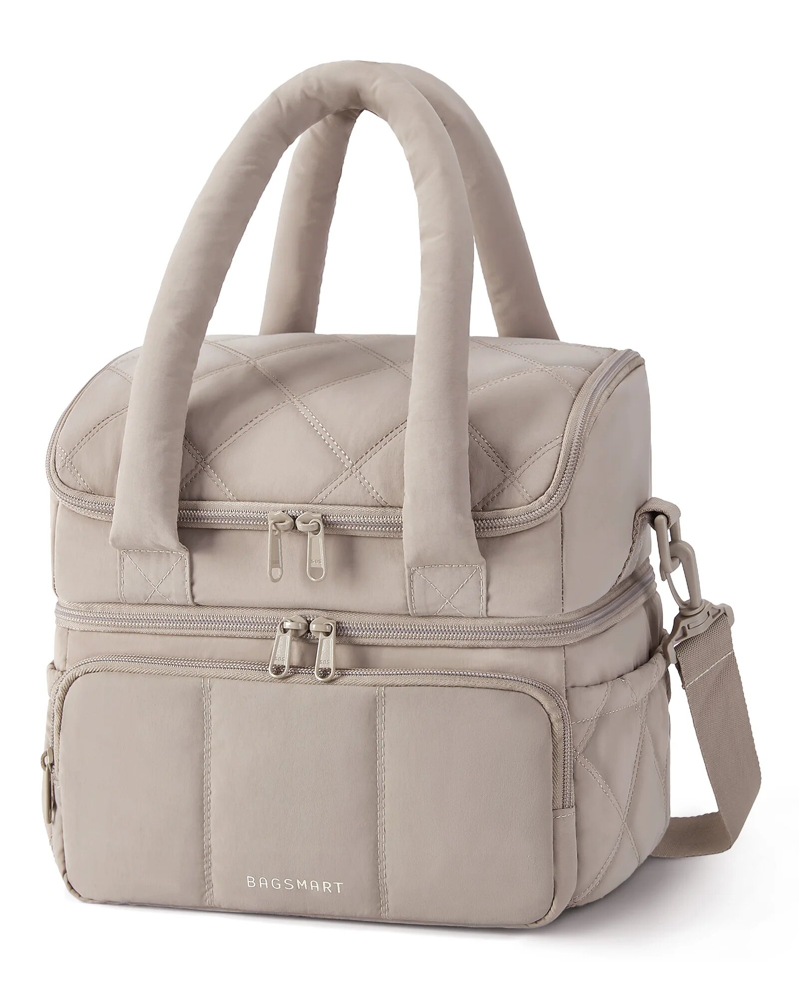 BAGSMART изолированная сумка для обеда 11,8 л Бежевый, Коричневый