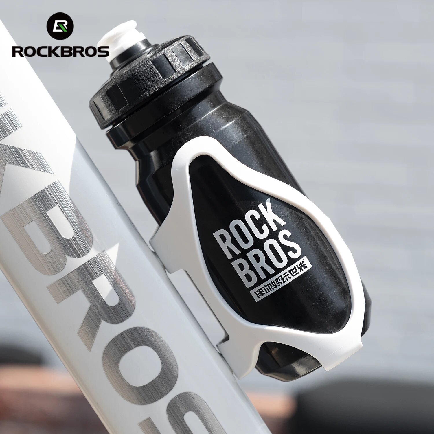 ROCKBROS Бутылка для велосипеда черная с держателем