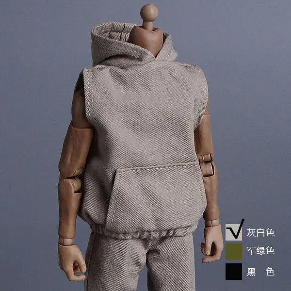 JIAOU DOLL 1/12 Мужская фланелевая толстовка для фигурки солдата Hoodie B2