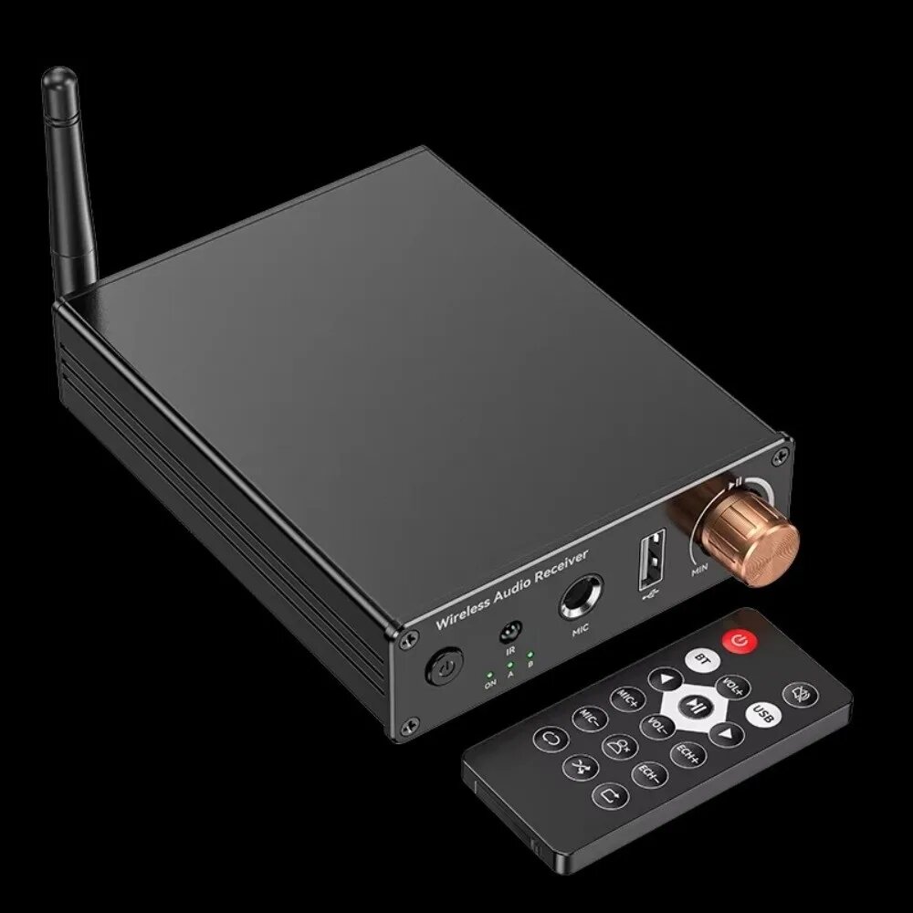 Bluetooth-приемник 6.0, беспроводной аудиоадаптер 3,5 мм AUX RCA 6,5 мм с дистанционным управлением громкостью, микрофоном и функцией караоке