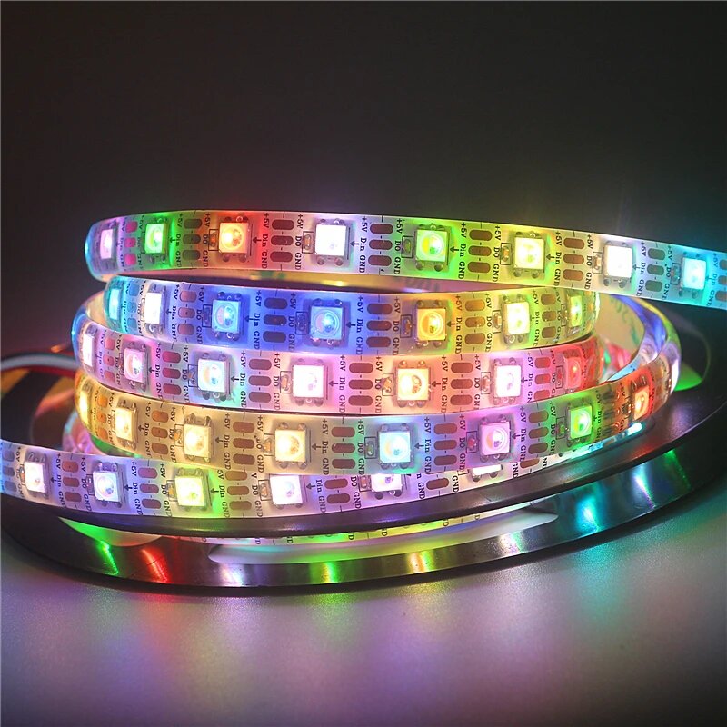 ASMTLED Светодиодная лента SK6812 RGB+W/WW 0,5/1/2/3/4/5 м Black PCB, RGBW, IP30, 0.5m 15leds