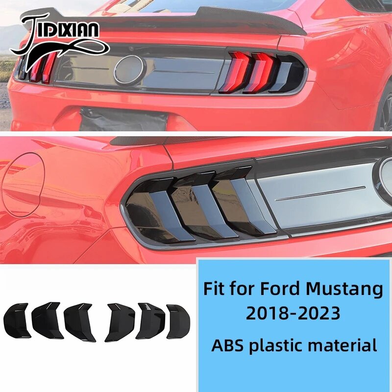 JIDIXIAN: Декоративная накладка на задний фонарь для Ford Mustang 2015-2026, тонированный черный, внешние аксессуары