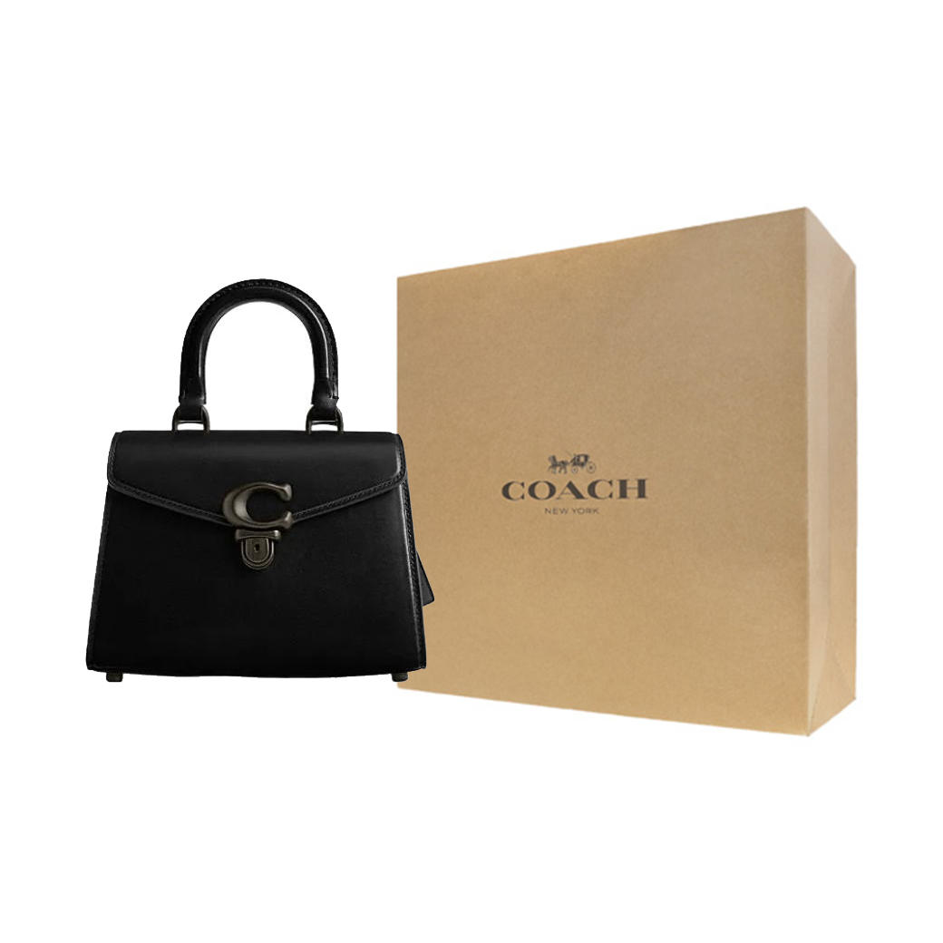 Сумка Coach, фактура матовая, черный — фото 1
