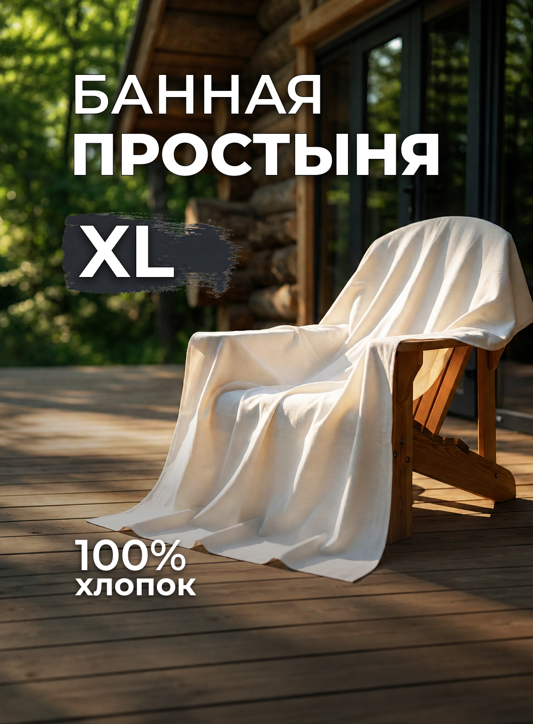 Простыня банная 100% хлопок, накидка для посещения бани текстильная