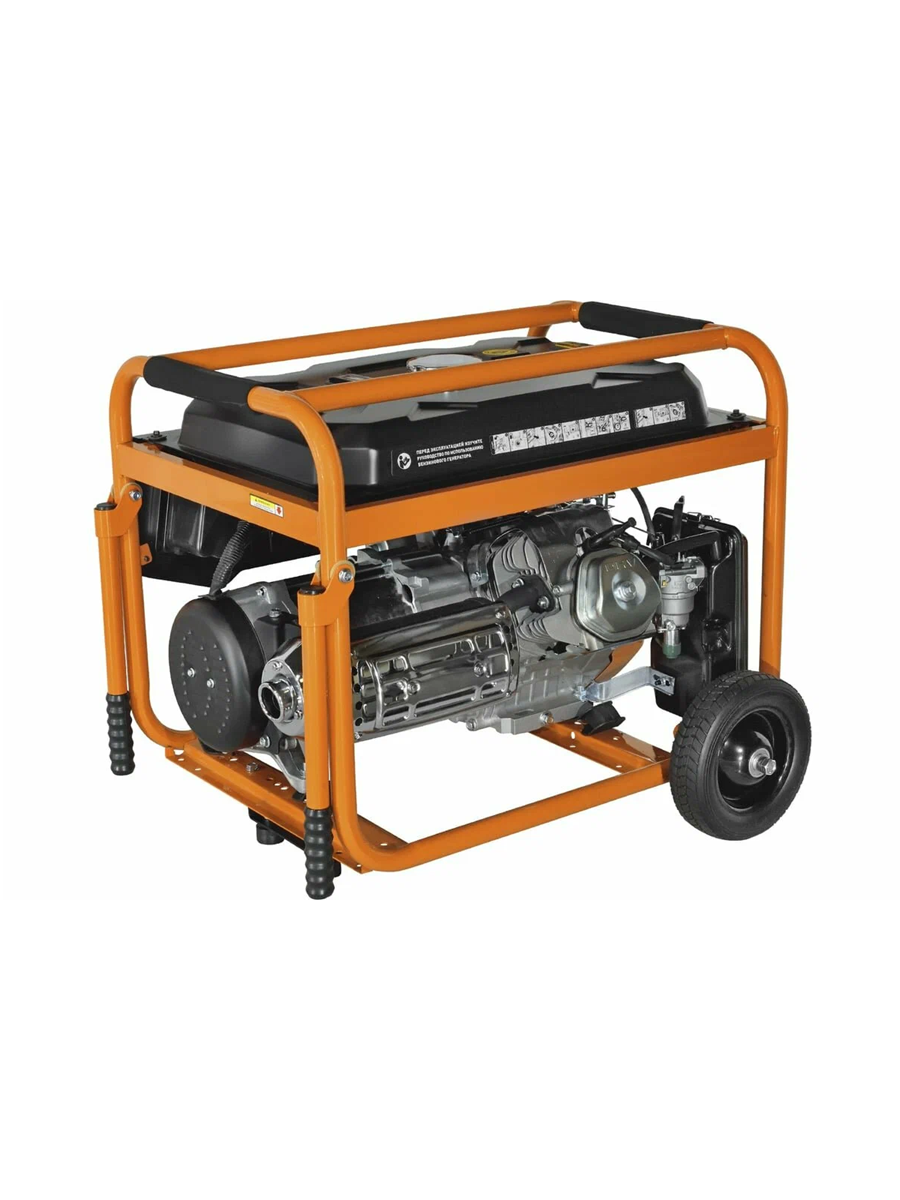 Генератор CARVER PPG- 9000R бензин(LT-192FА,7,0/7,5кВт,220В, бак 25л, эл. ст, ATS-порт, кол/рук. медь) оранжевый/черный