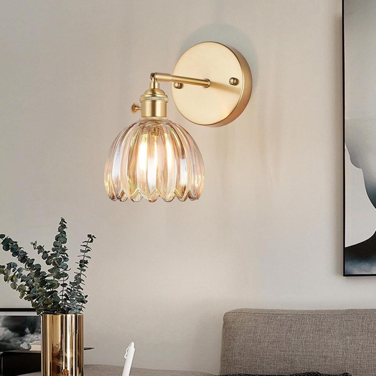 Настенный светильник WGNUUC цветочный стеклянный, Bulb not included, B4