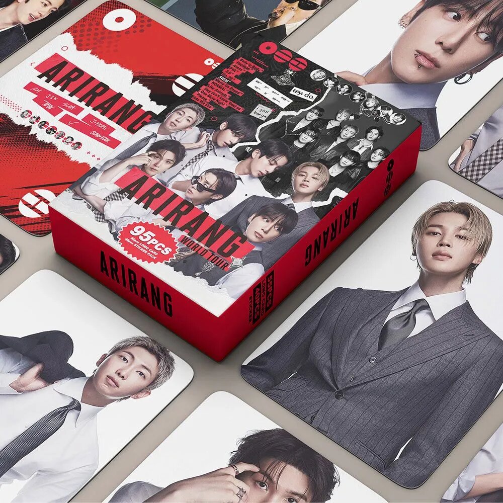 95 штук. Карточки и наклейки BTS (Bangtan Boys), новинка 2026, как из 5-го альбома ARIRANG, декоративный набор