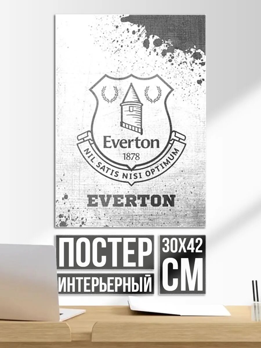Постер на стену Everton - white gradient