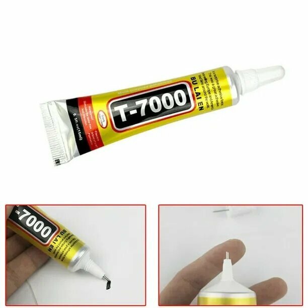 Силикон герметизирующий для рамки экрана телефона T7000 Ultra-Bond Клеевой состав черного цвета для ремонта, объем 15 мл