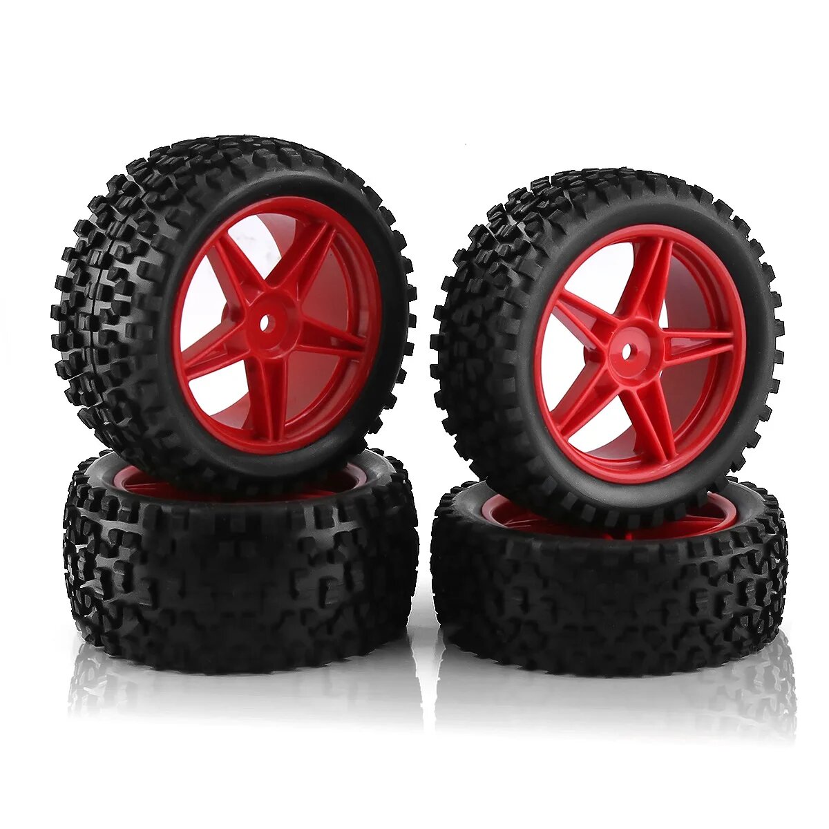 Резиновые шины HSP 1/10 для RC автомобилей Красный, Red