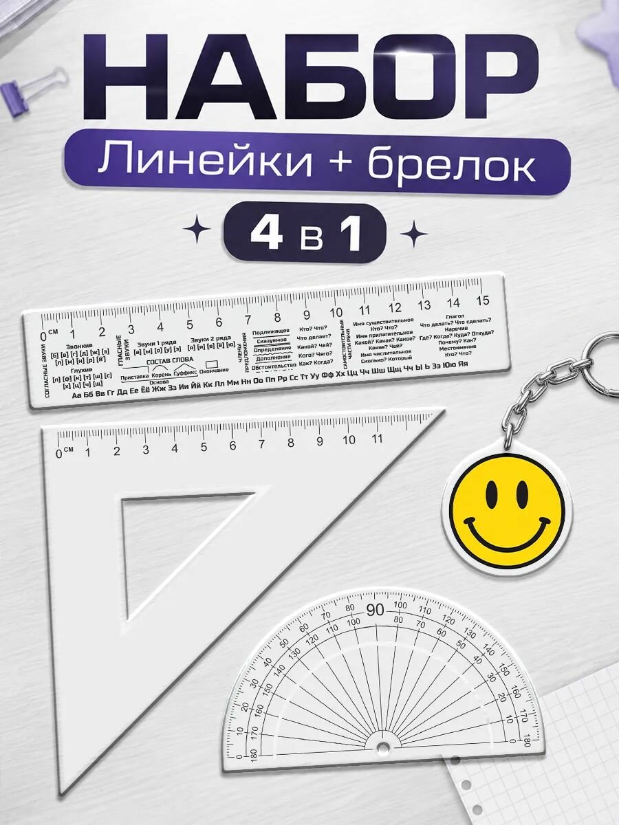 Набор линеек для школьника шпаргалка русский