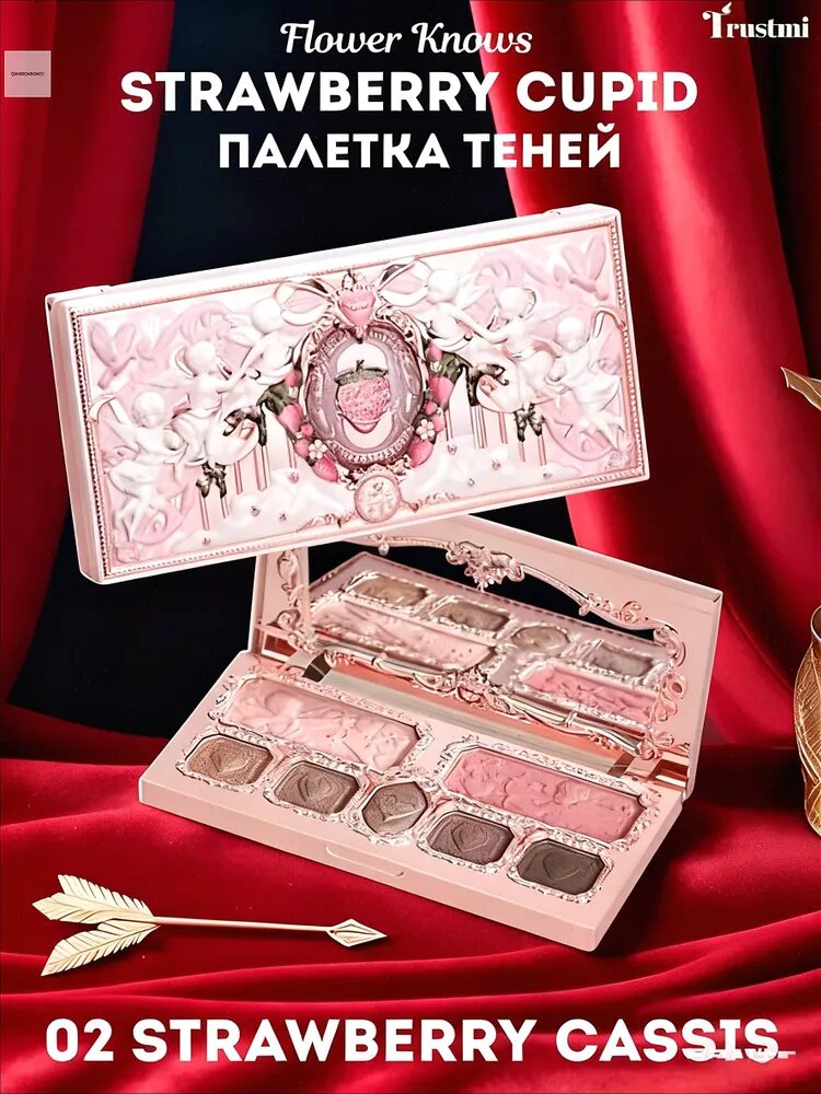 Flower Knows Палетка теней Strawberry Cupid / 02 Strawberry Cassis
