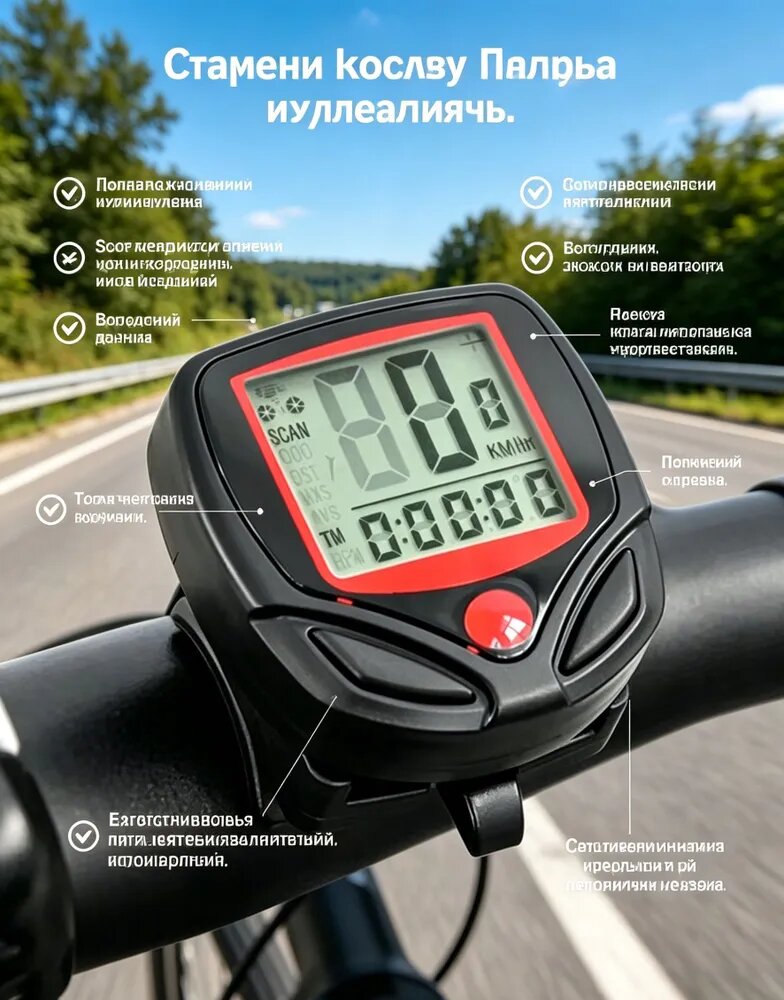 Водонепроницаемый цифровой спидометр для езды на велосипеде