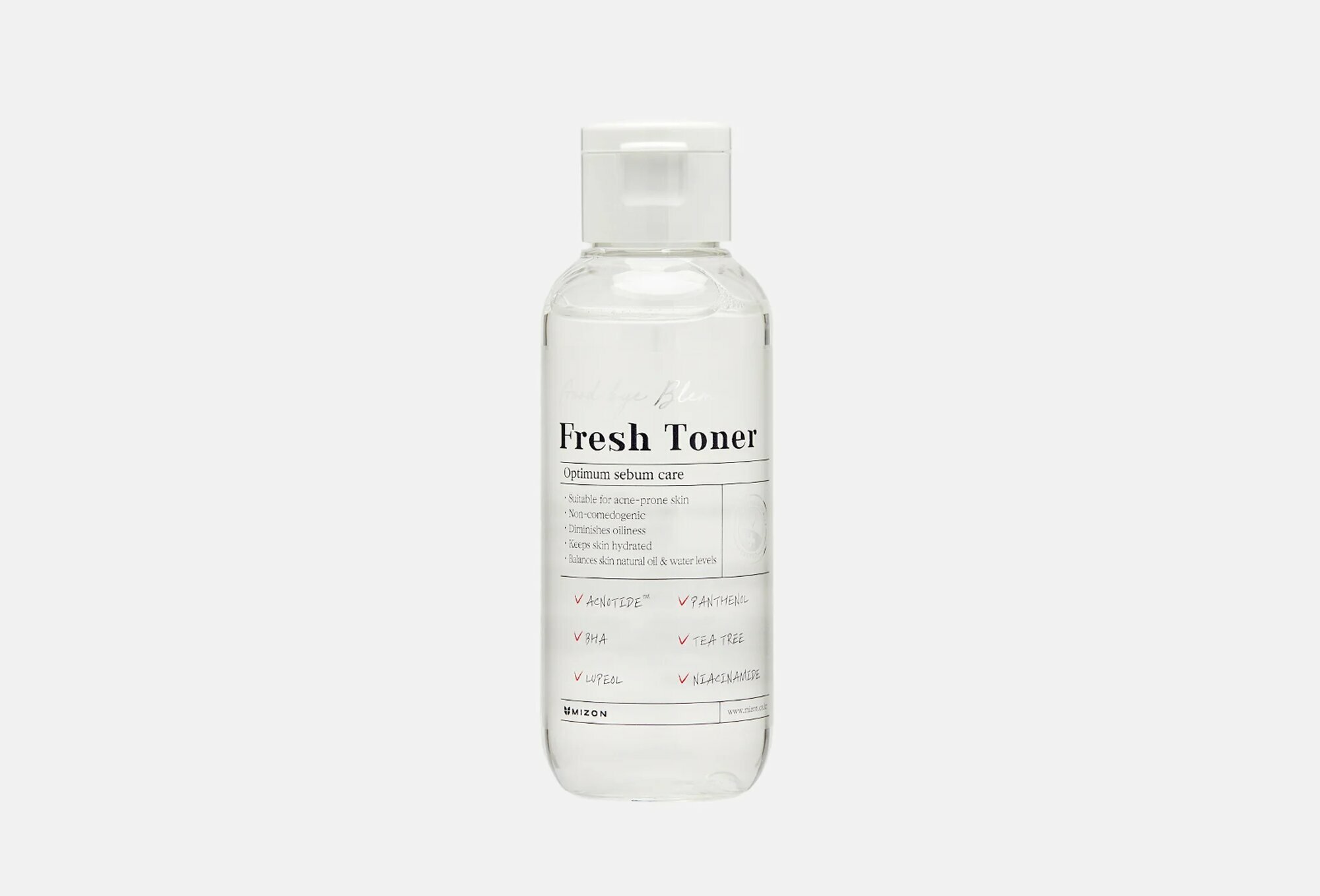 Тонер MIZON GOOD BYE BLEMISH FRESH TONER 120 мл экстракты чайного дерева и коры черной ивы, лупеол