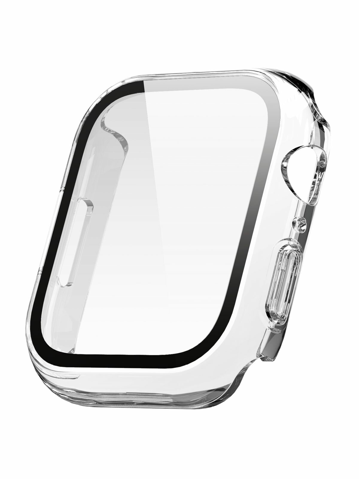 Чехол Elago Clear Shield с защитой экрана на смарт часы Apple Watch SE, 4, 5, 6, 7, 8 / 40 / 41 mm / мм / бампер для умных часов Эпл Вотч пластиковый с закаленным стеклом 9H, прозрачный. Товар уцененный