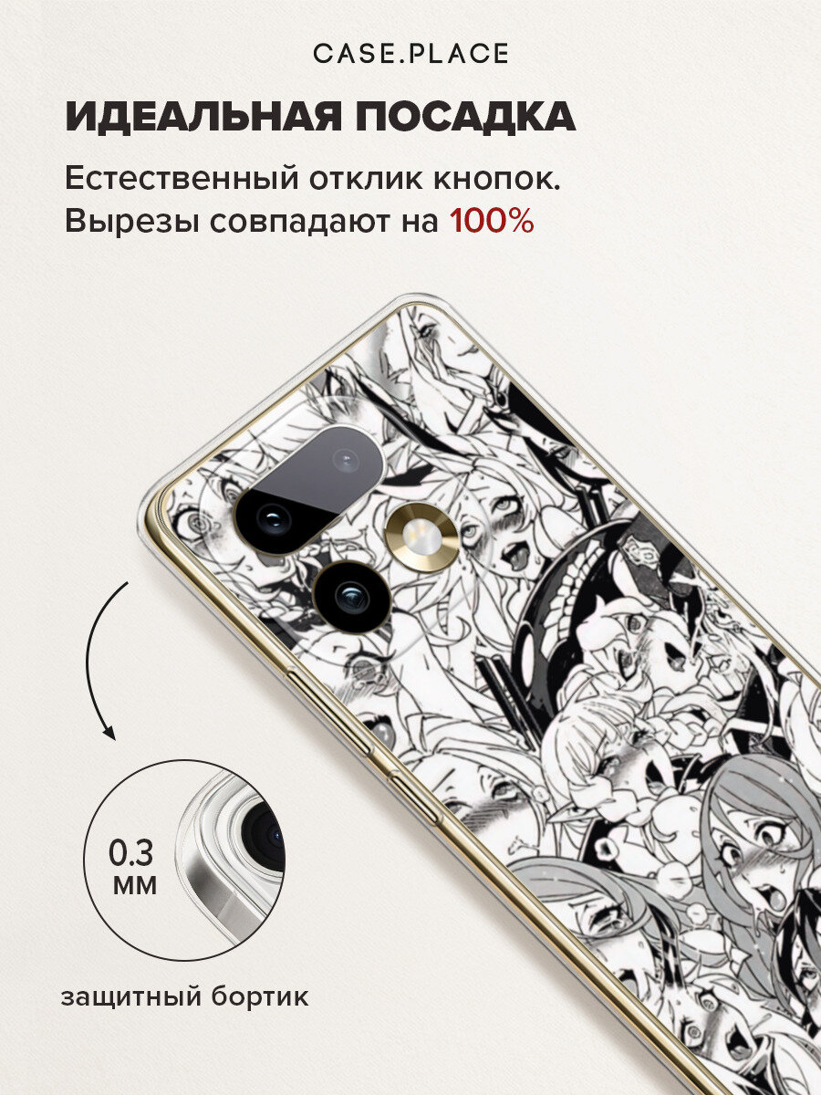 Чехол на Realme 16 Pro+ / Реалми 16 Про+ с принтом Ахегао манга тян — фото 1