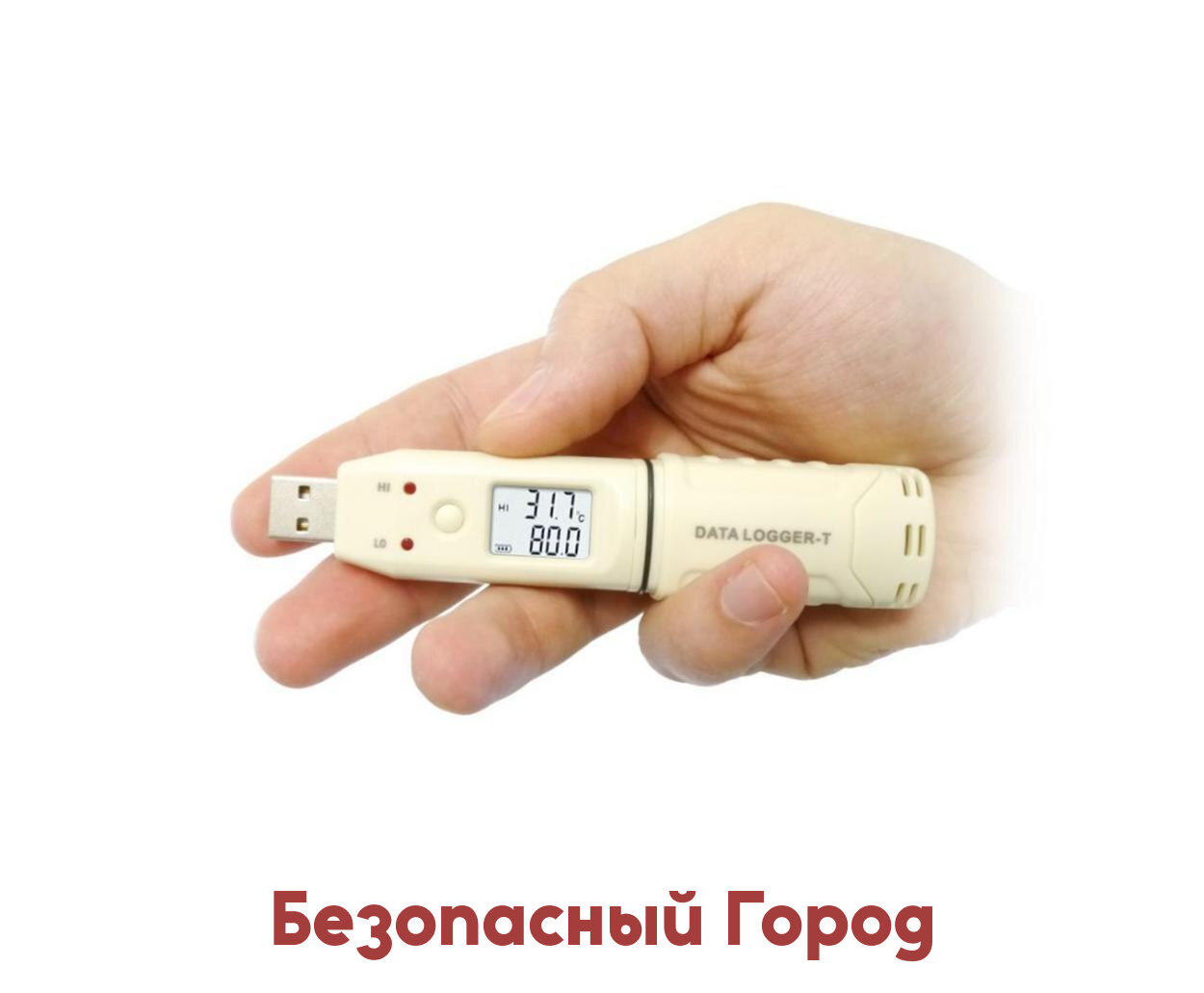 Логгер данных температуры HT Model: GM(13.66) (Z65308LE) с LCD дисплеем, USB подключением и защитой IP67, мониторинг холодильного оборудования и скла
