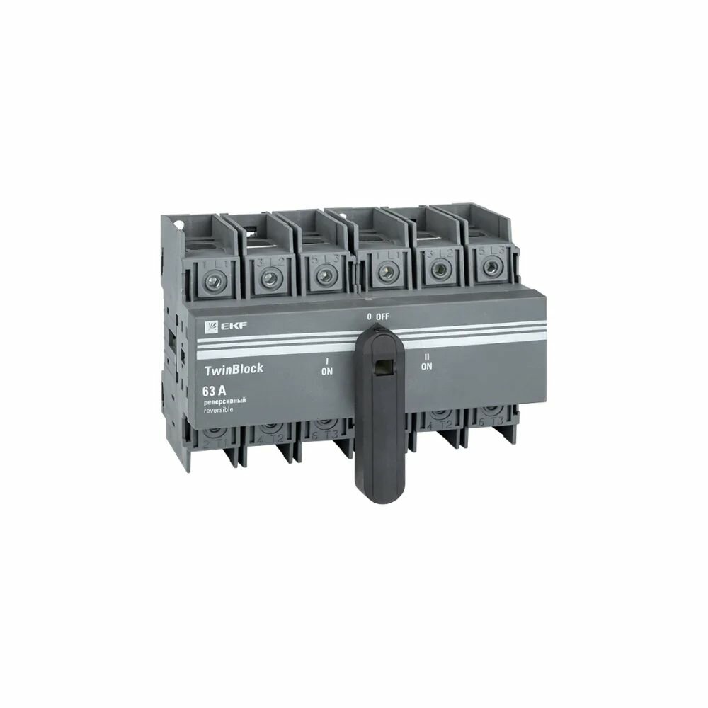 Реверсивный рубильник c рукояткой для прямой установки EKF 63A, 3P, TwinBlock tb-s-63-3p-rev