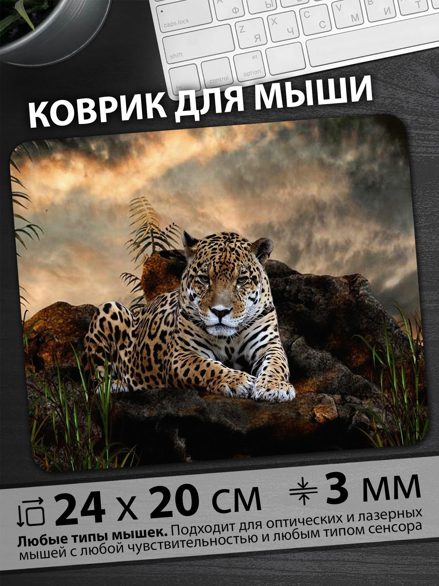 Резиновый коврик для мыши (24 x 20 см x 3 мм)