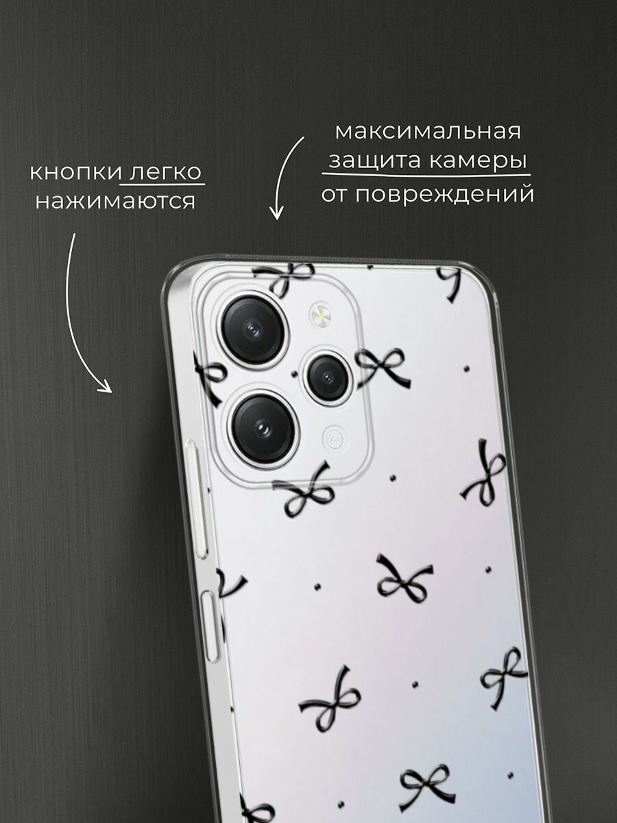Силиконовый чехол на Xiaomi Redmi 12 / Сяоми Редми 12 с принтом Бантики и точки — фото 1