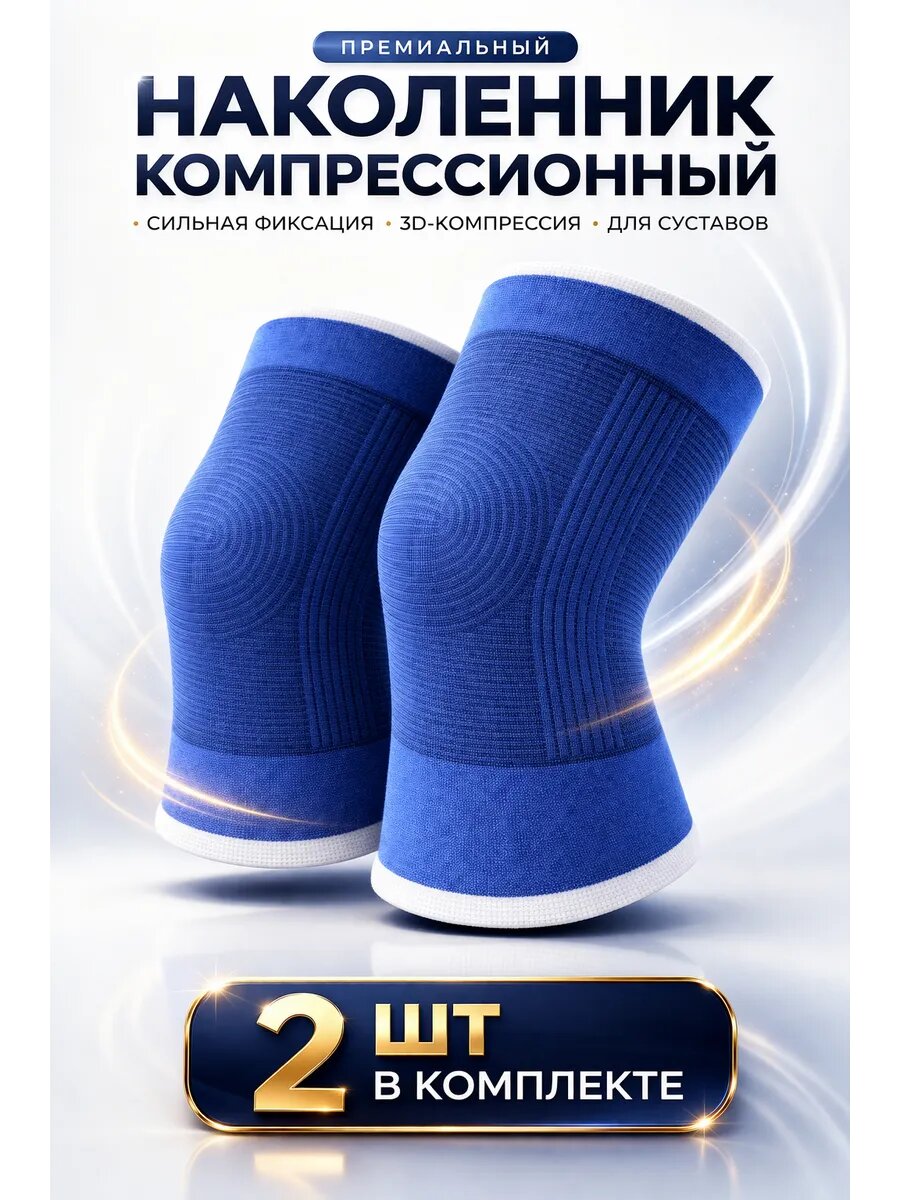 Наколенник компрессионный эластичный, 2 штуки, для дома, в подарок