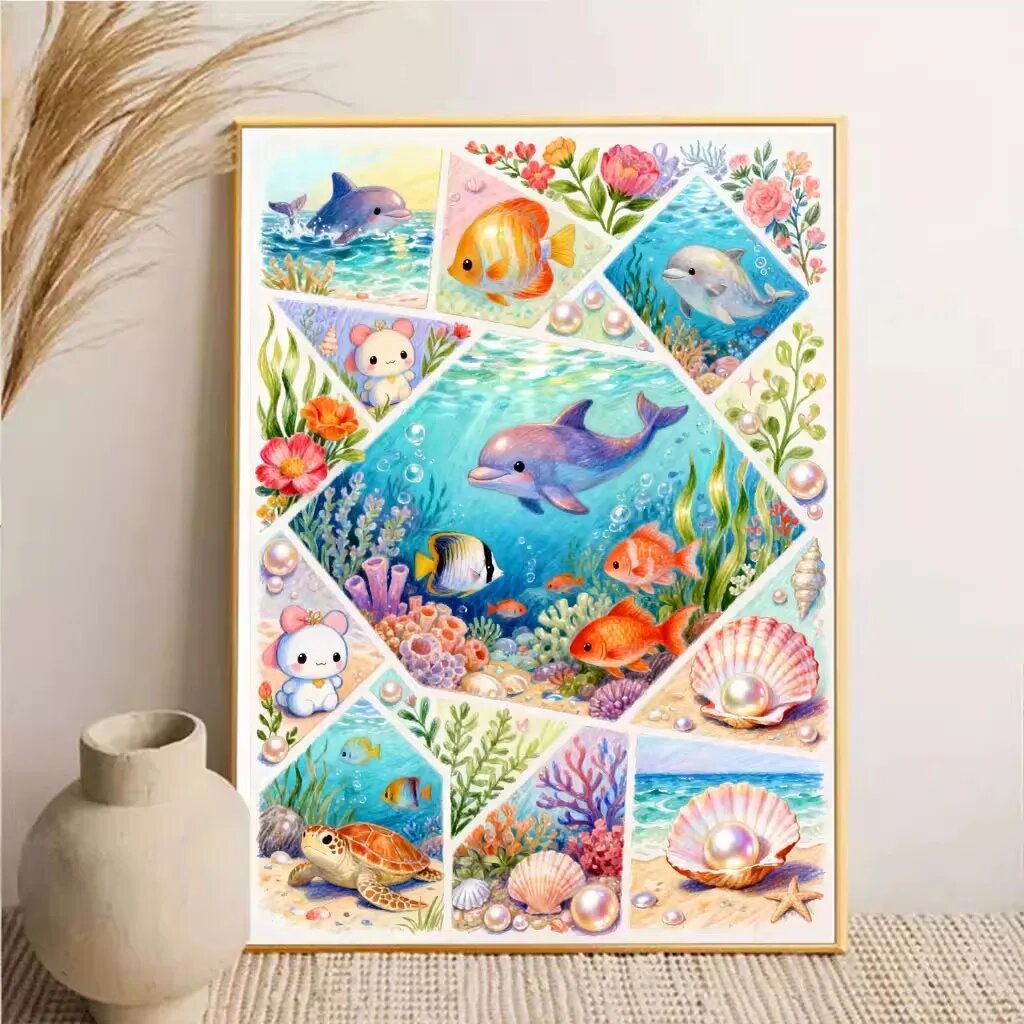Набор для вышивания крестом JOYAUTUM "Подводный мир", 11CT 50x67cm