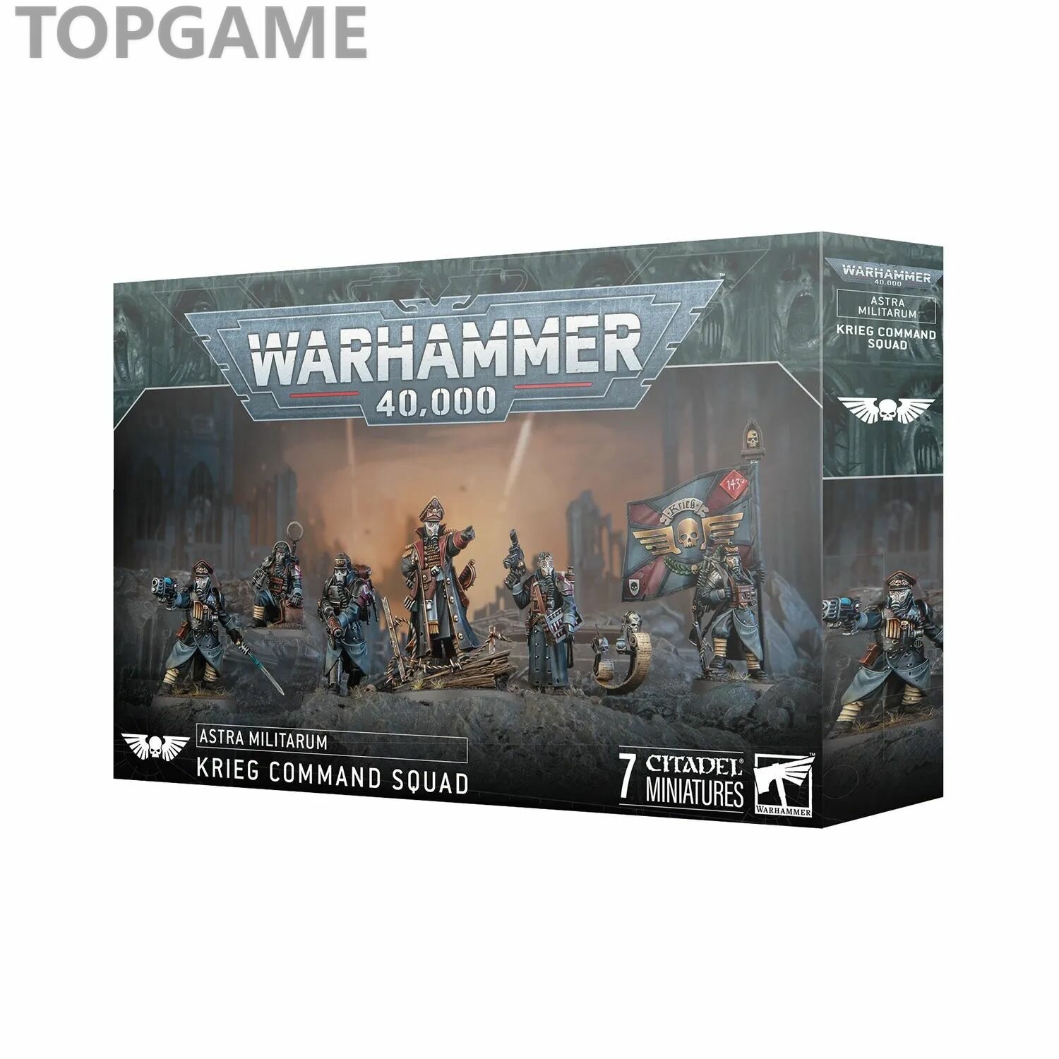 Warhammer 40000 Astra Militarum Krieg Command Squad, набор миниатюр 7 фигур, для настольной игры, пластиковые модели для сборки и покраски, коллекционные