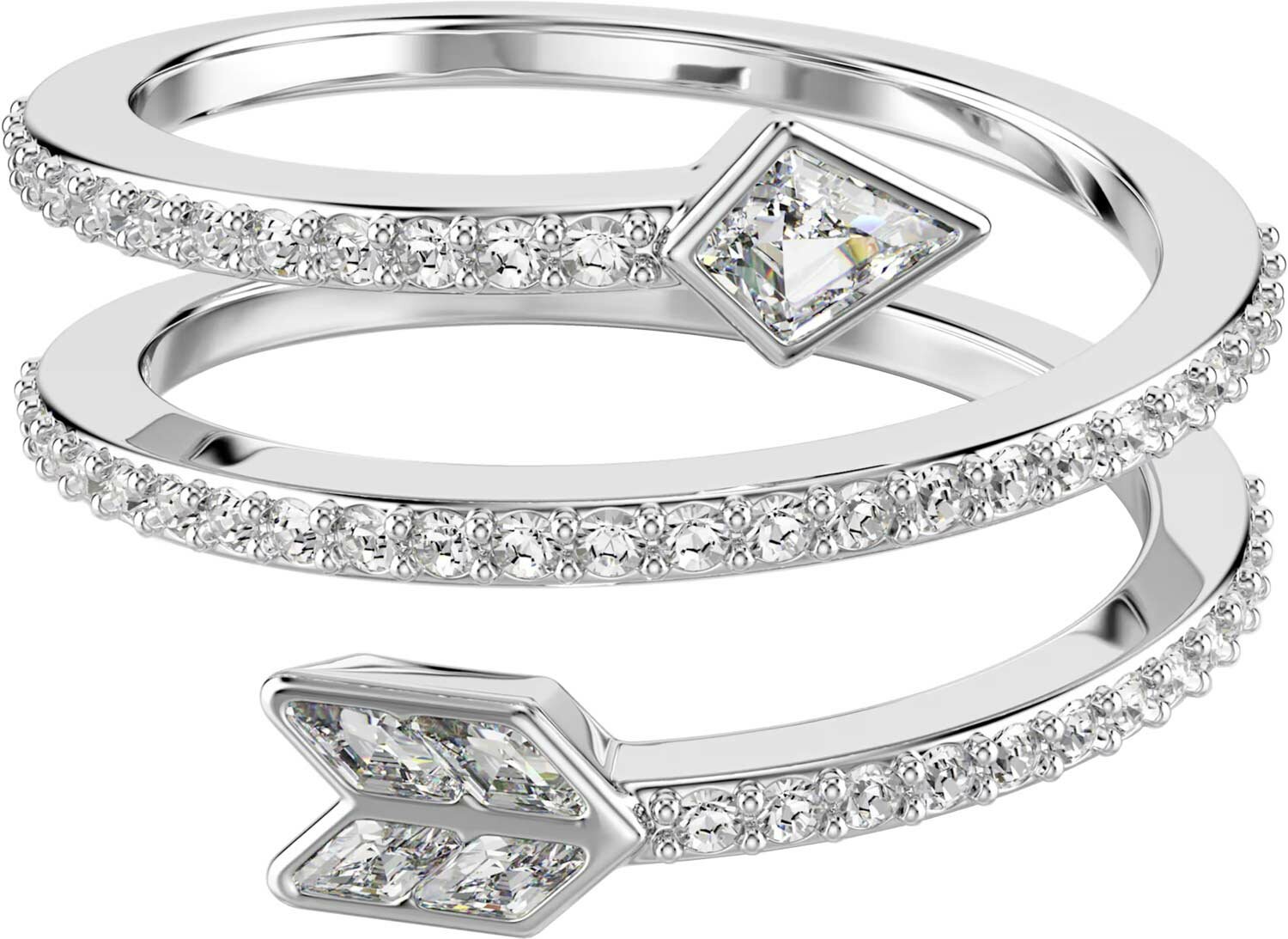Кольцо переплетенное, кристаллы Swarovski