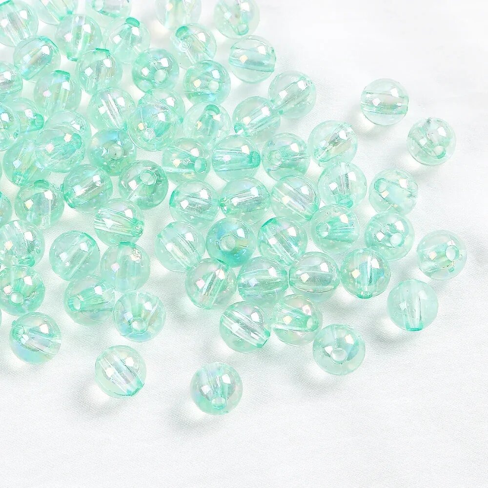 Круглые акриловые бусины AB цвета 4-16 мм 6mm x100pcs, 05