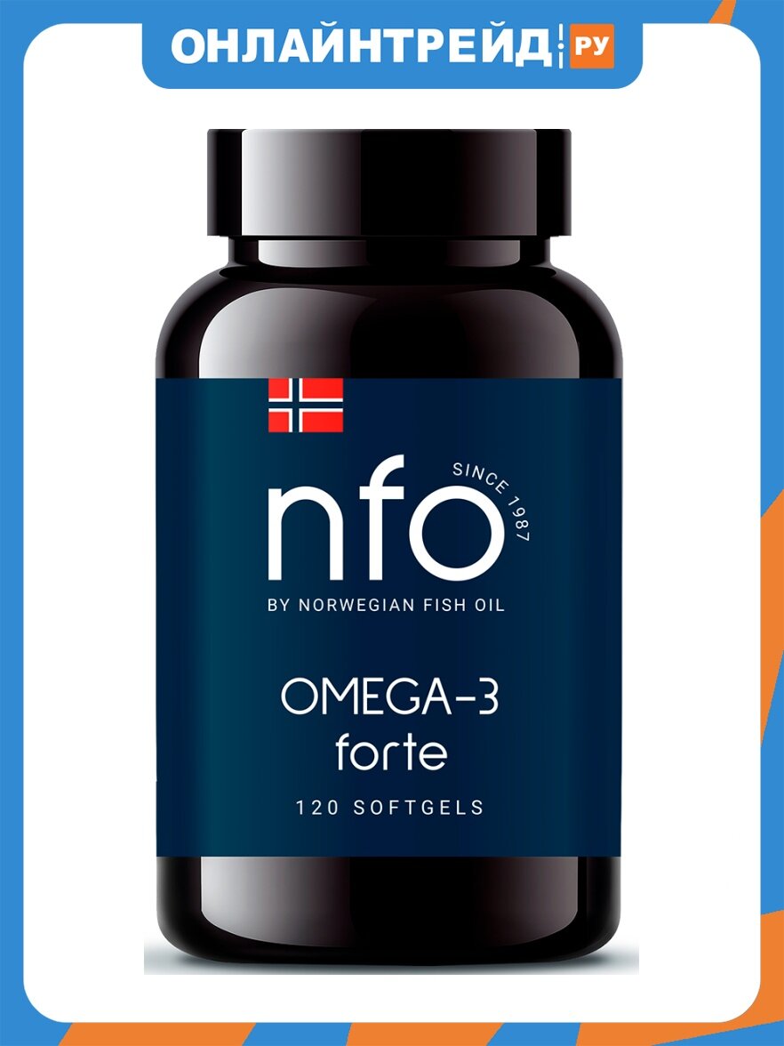 БАД Norwegian Fish Oil Омега 3 форте, 120 капсул