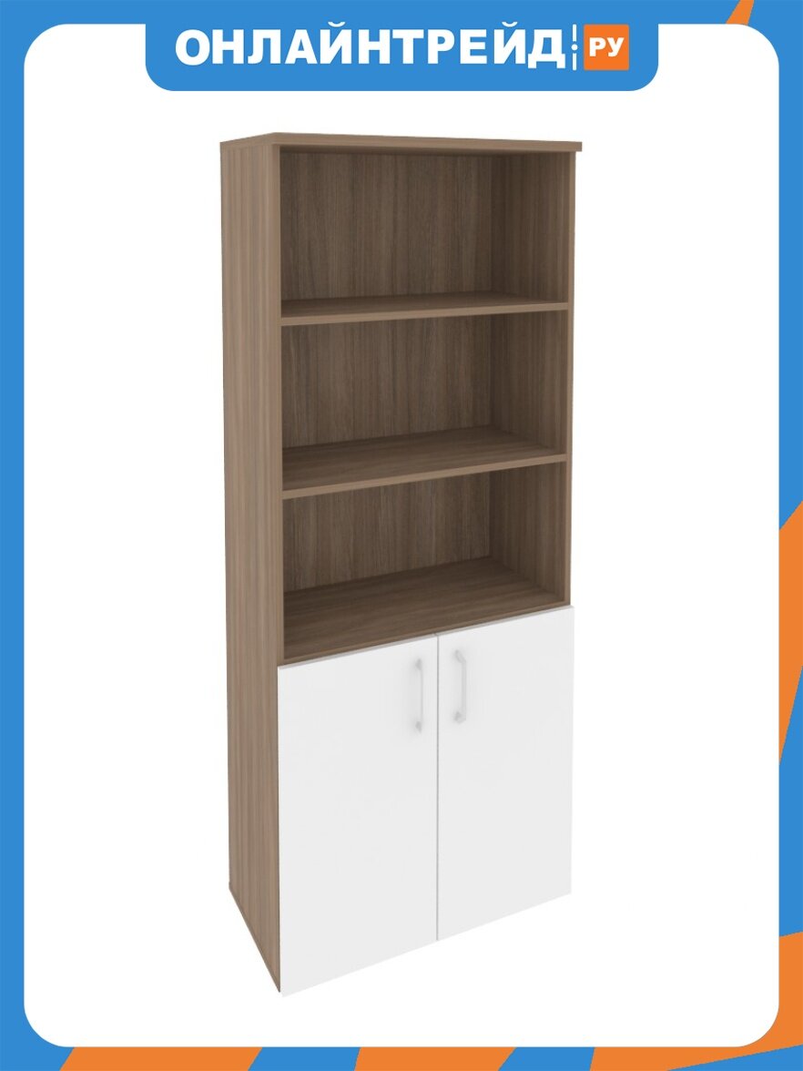 Шкаф офисный Riva CHAIR высокий широкий O. ST-1.1 Дуб аризона/Белый бриллиант 800*420*1977 Onix