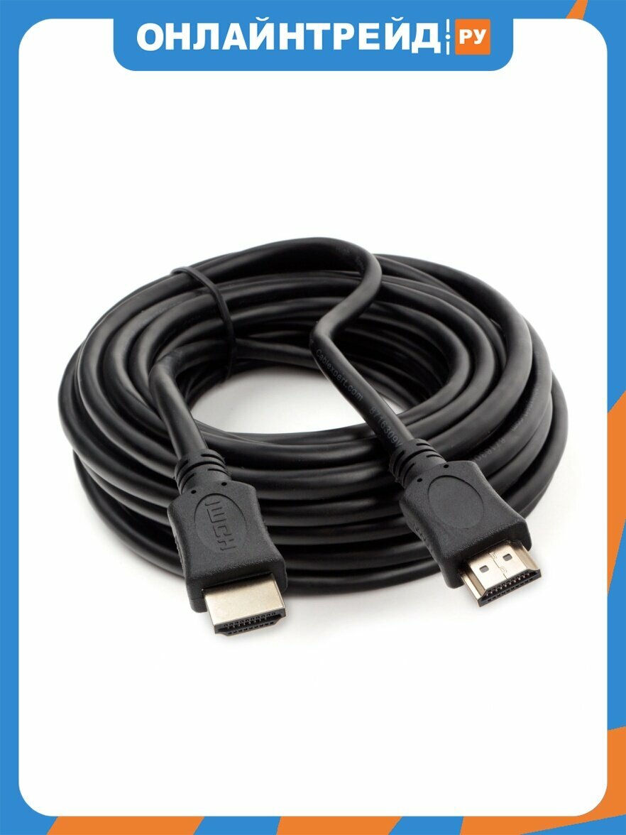 Кабель Cablexpert HDMI , 7.5м, v2.0, 19M/19M, серия Light, черный, позол. разъемы, экран