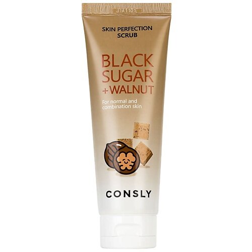 CONSLY Скраб для лица с черным сахаром и экстрактом грецкого ореха Black Sugar & Walnut Skin Perfection Scrub, 120 мл
